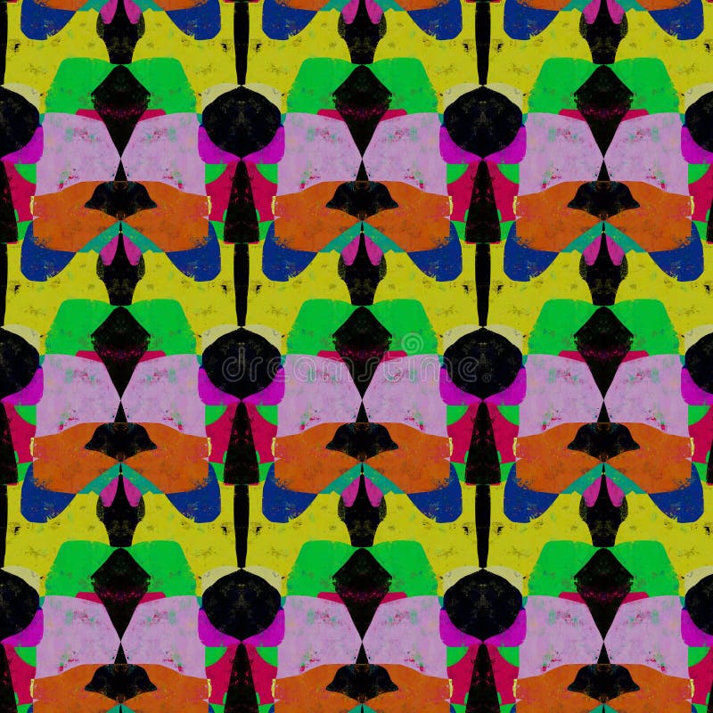 Pattern with Colorful Abstract Textured Shapes, Design Suitable for ...