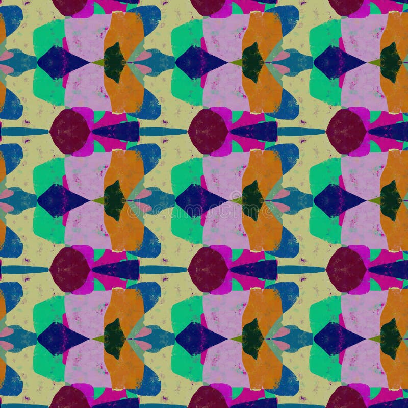 Repeating Pattern with Abstract Bold Shapes Stock Illustration ...