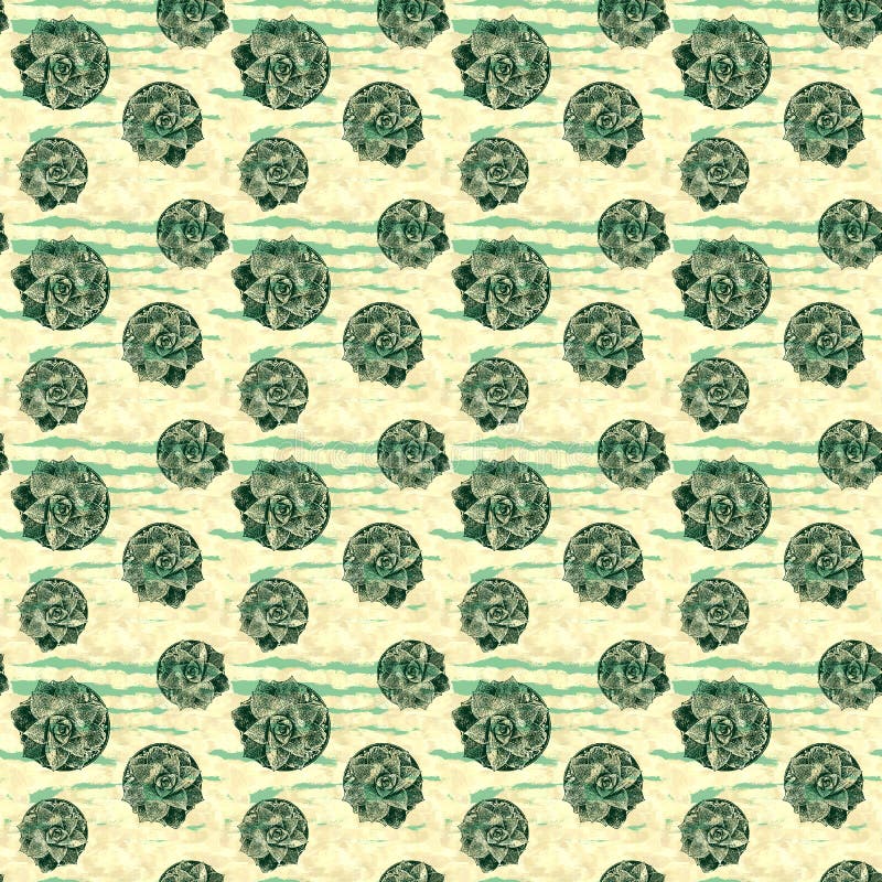 Repeating Pattern with Succulents, Design Suitable for Digital Printing ...