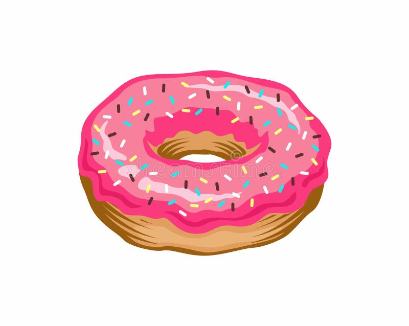 Donut with Pink Glaze. Donut Icon, Vector Illustration Stock Vector ... Donut with Pink Glaze. Donut Icon, Vector Illustration Stock Vector ...