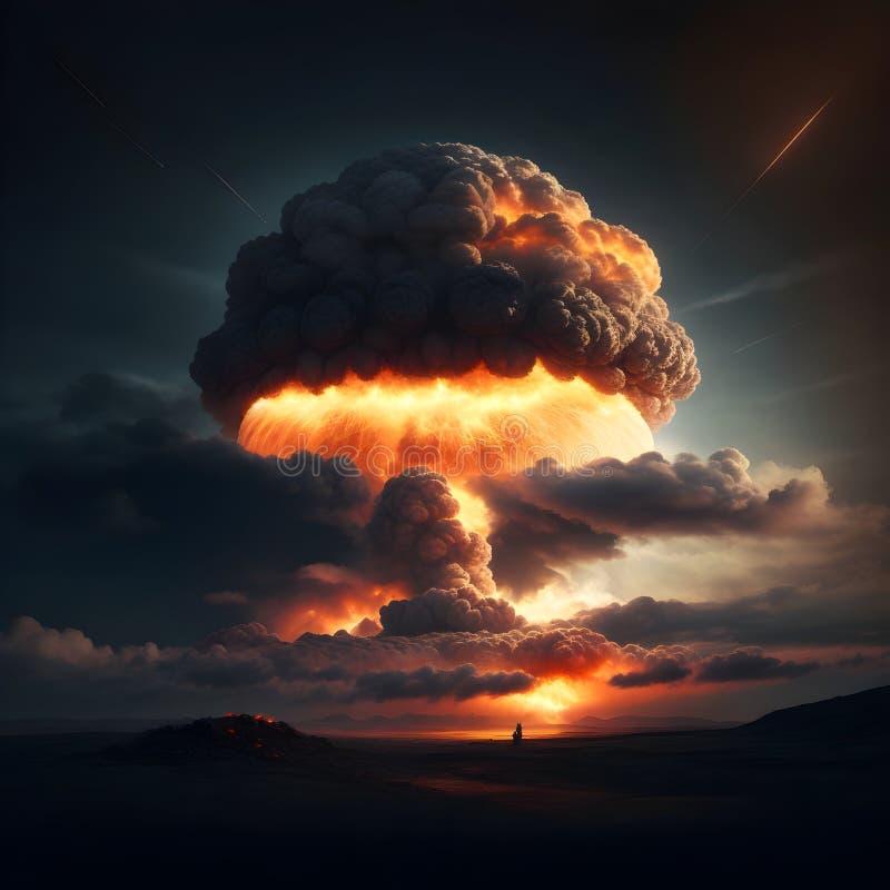 Super nuclear explosion stock illustration. Illustration of catastrophe ...