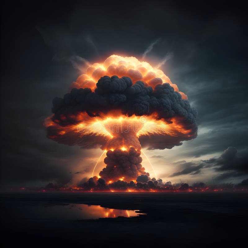 Super nuclear explosion stock illustration. Illustration of ...