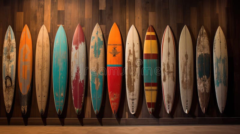 Surf Board Wood Illustration History Evolution Stock Illustrations – 2 ...