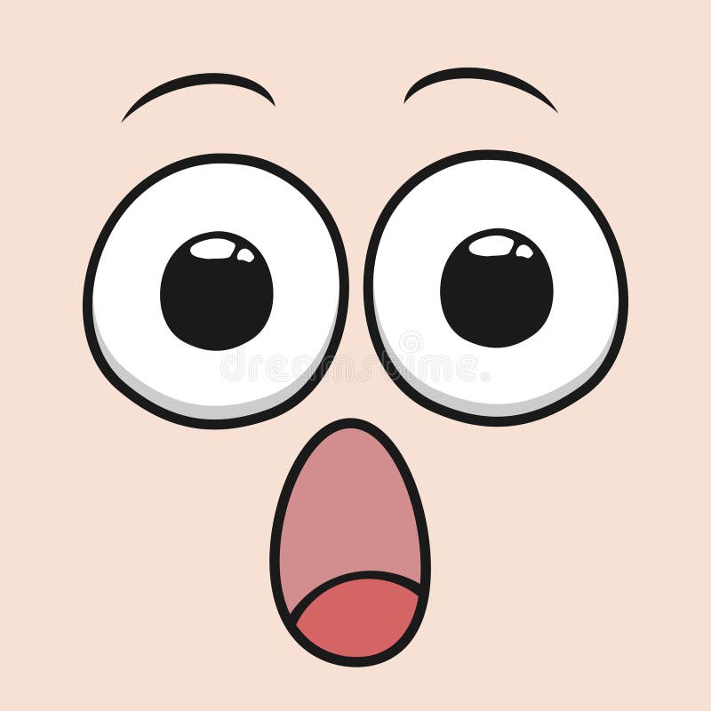 Design of Surprised Cartoon Expression Stock Vector - Illustration of ...
