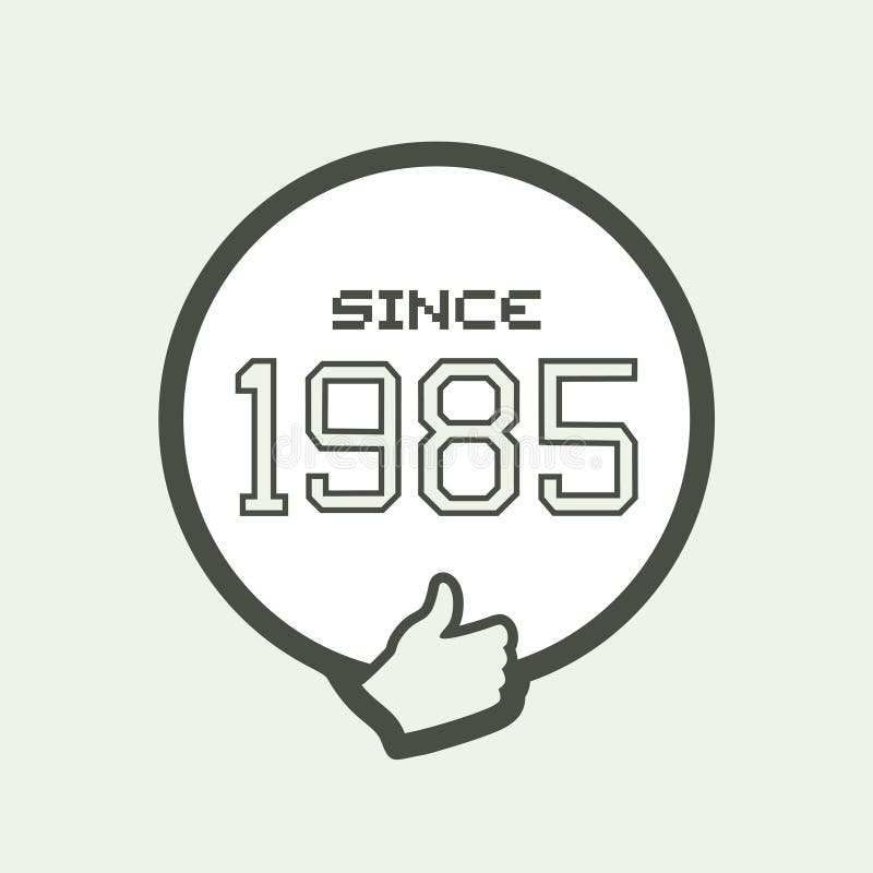 Design of 1985 symbol stock vector. Illustration of happy - 292580205