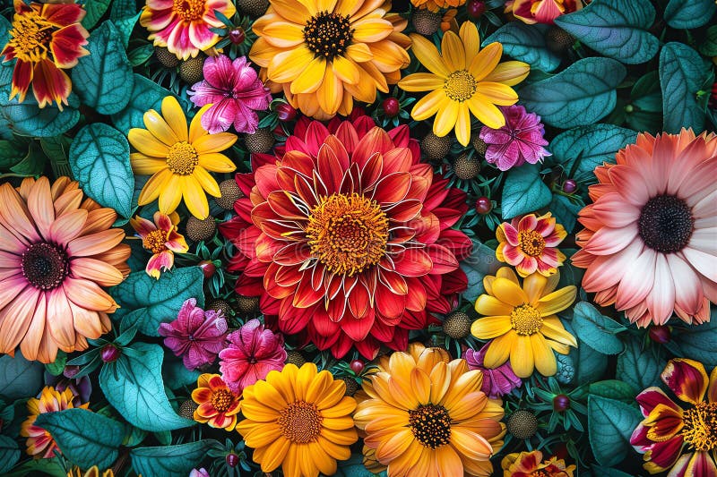 Design a Symmetrical Floral Mandala Using Different Types of Flowers To ...