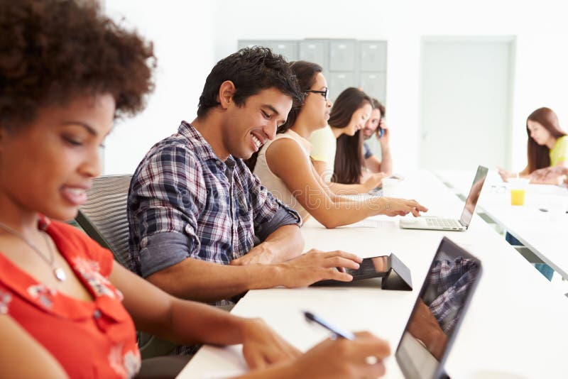 Design Team Collaborating on Project Together Stock Image - Image of ...