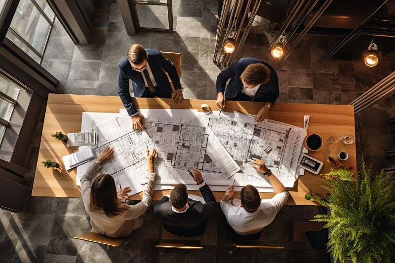 Design Team Planning for a New Project, Top View Stock Image - Image of ...