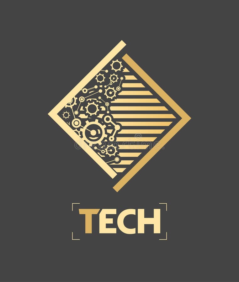 Tech Symbol on White Background Stock Vector - Illustration of symbol ...