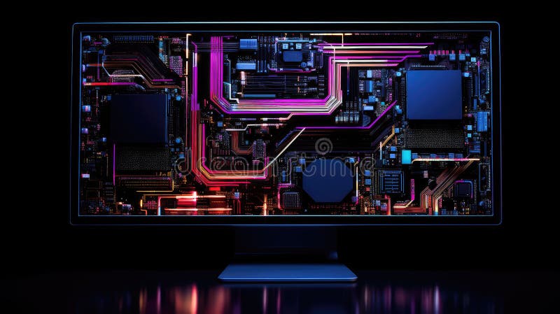 Design Technology Black Background Stock Illustration - Illustration of ...