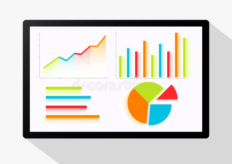 Tablet Mobile Phone Chart Analysis Stock Vector - Illustration of ...