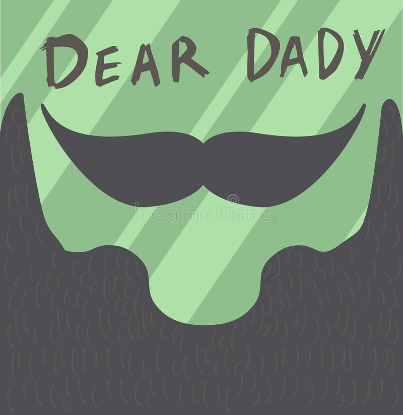 Design Template with Beard and Mustache for Father`s Day Stock Vector ...
