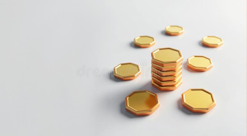 Heap of 3d Golden Coins on White Background Stock Image - Image of ...