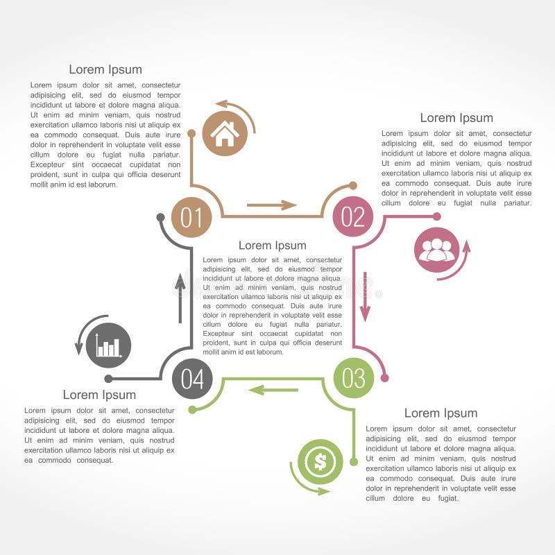 Design Template with Four Elements Stock Vector - Illustration of cycle ...