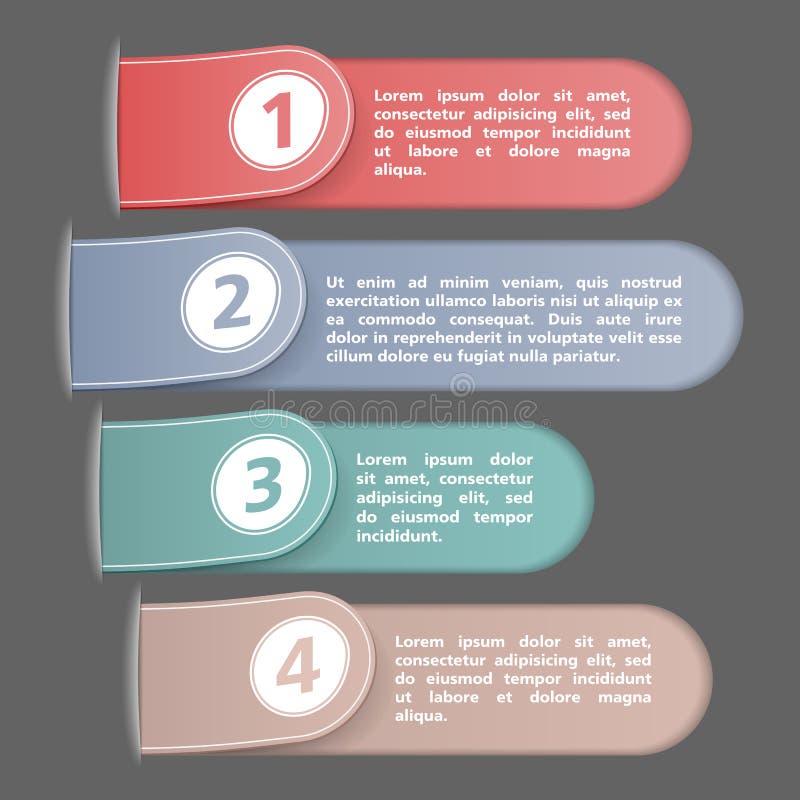 Design Template with Four Ribbons Stock Vector - Illustration of three ...