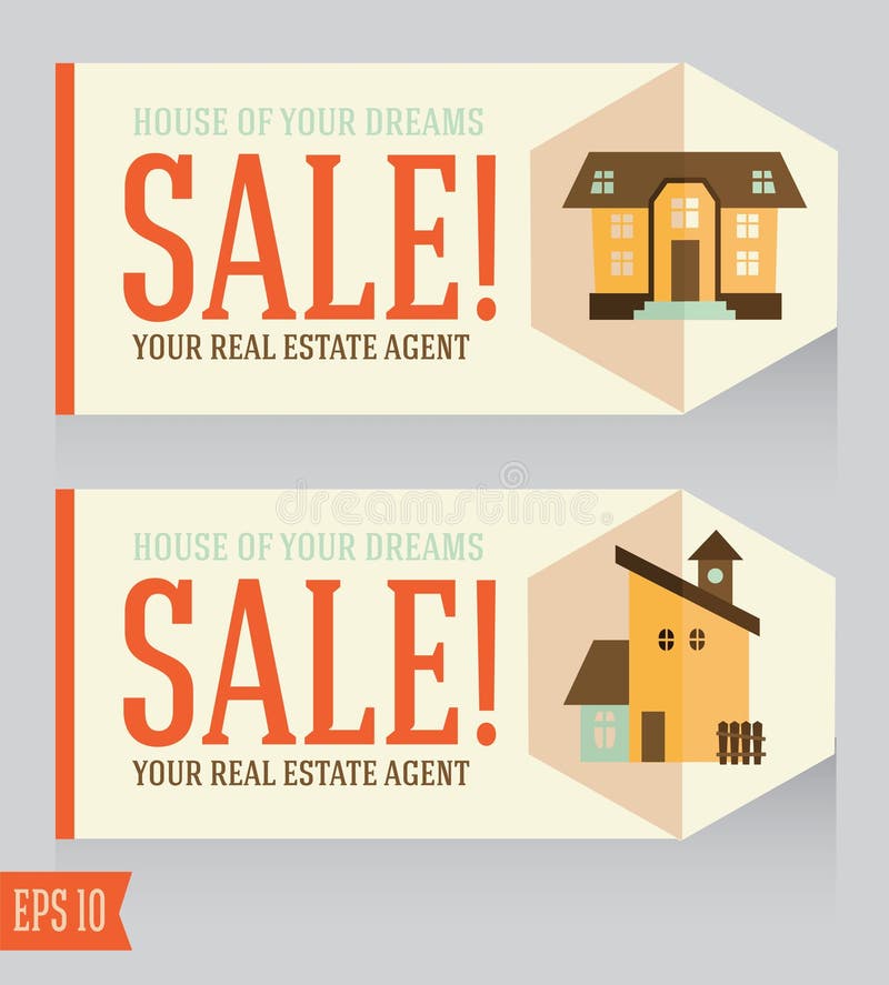 Design Template for Real Estate Sale Card Stock Vector - Illustration ...