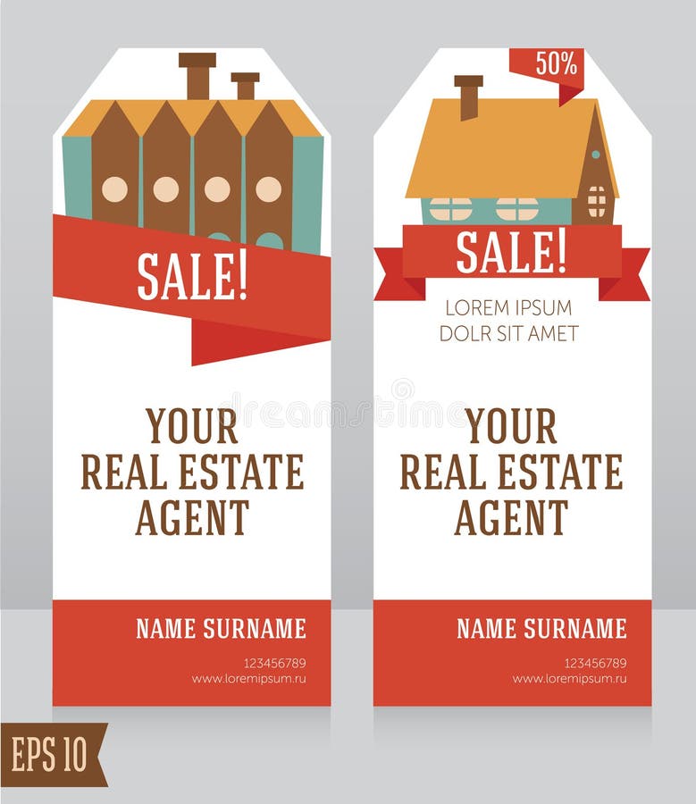 Design Template for Real Estate Sale Card Stock Vector - Illustration ...