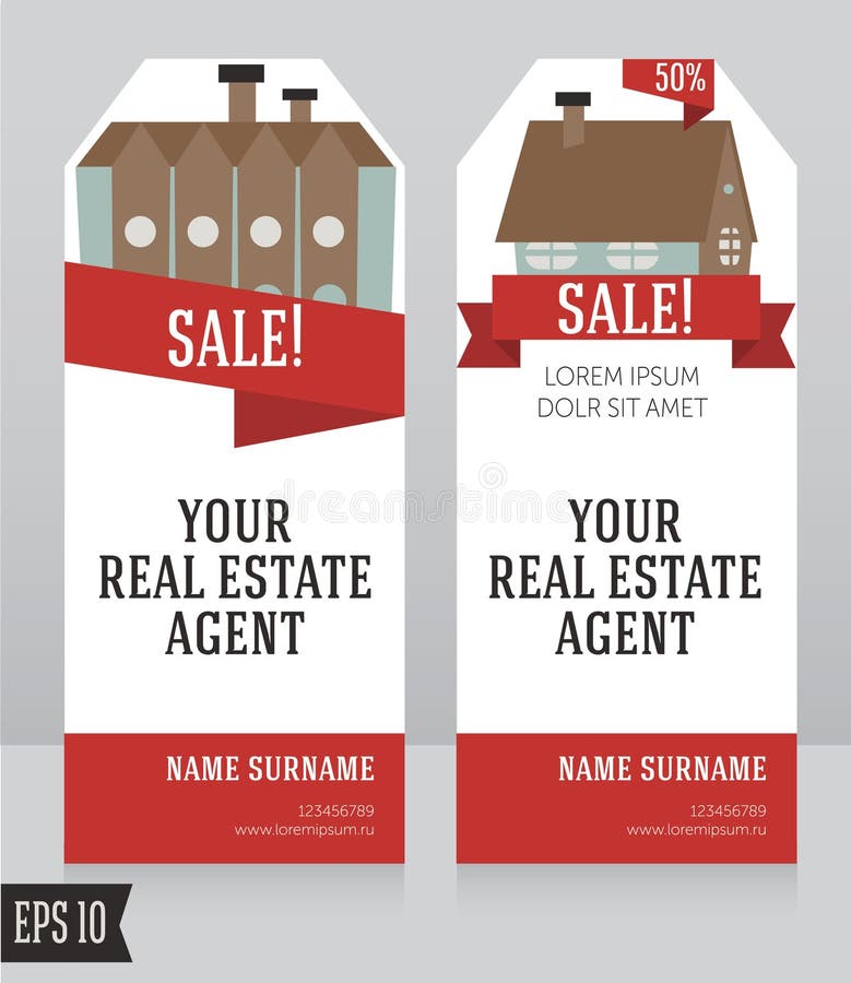 Design Template for Real Estate Sale Card Stock Vector - Illustration ...