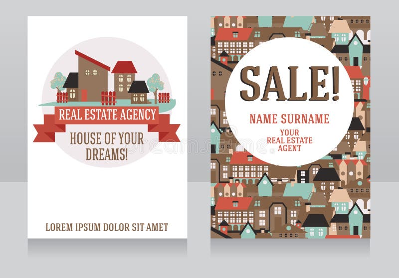 Design Template for Real Estate Sale Card Stock Vector - Illustration ...