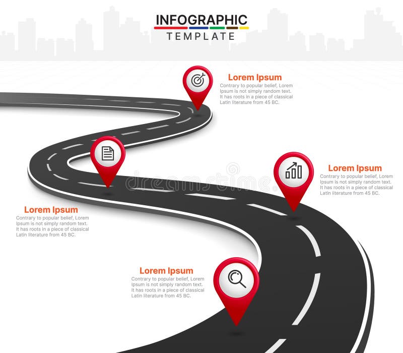 Design Template, Road Map Timeline Infographic Can Be Used for Brochure ...