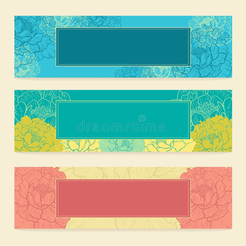 Design Template Set of Horizontal Banners with Stock Vector ...