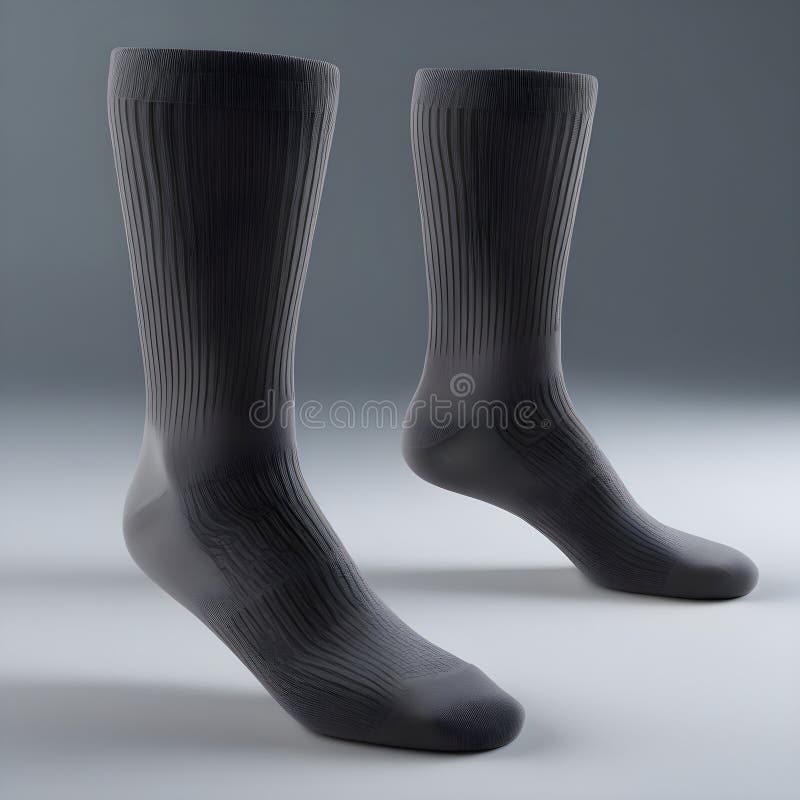 Black Socks Isolated on White Grey Background for Print Design. Design ...