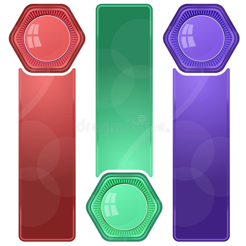 Design Template with Three Banners Stock Vector - Illustration of ...