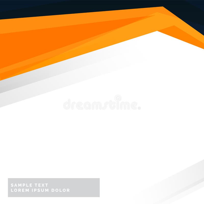Design Template with White Orange Geometric Shapes Stock Vector ...