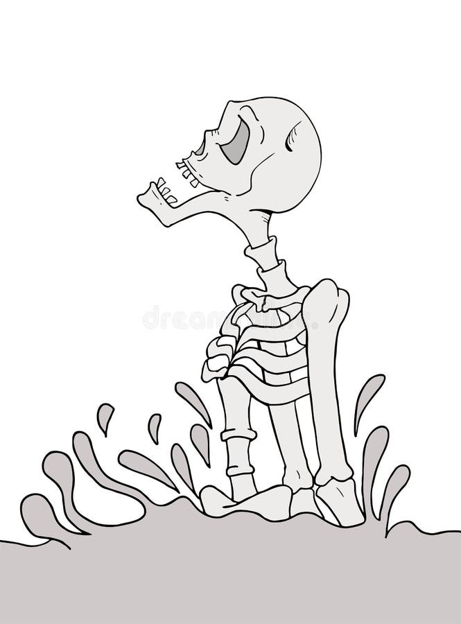Design of Terrifying Skeleton Draw Stock Vector - Illustration of skull ...