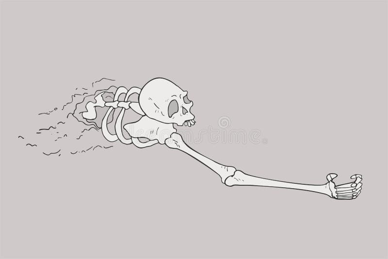 Design of Terrifying Skeleton Draw Stock Vector - Illustration of ...