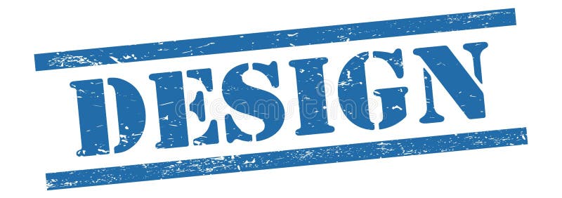 DESIGN Text on Blue Grungy Lines Stamp Stock Illustration ...