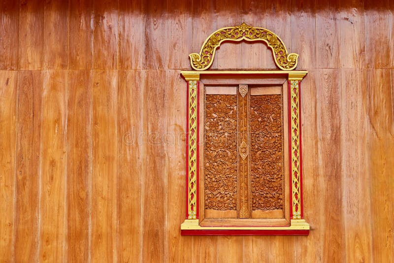 A Design of a Thai Style Window Stock Image - Image of asian, ancient ...