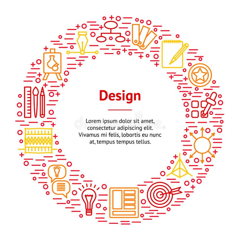 Design Thinking Banner Card Circle . Vector Stock Vector - Illustration ...