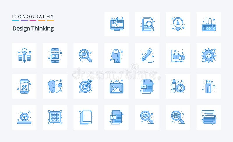 25 Design Thinking Blue Icon Pack Stock Vector - Illustration of zoom ...
