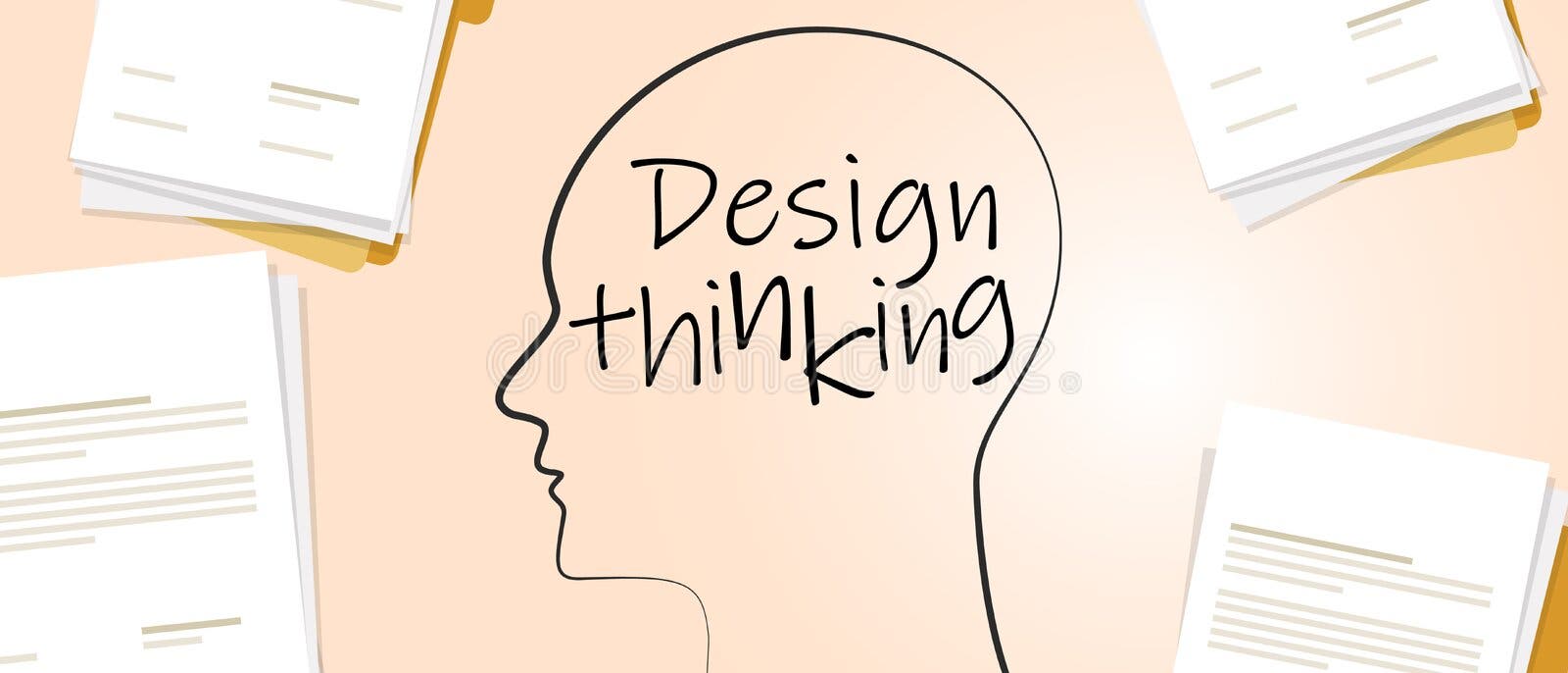 Design Thinking Creative Process Mind Brain Left Right Creativity Head ...