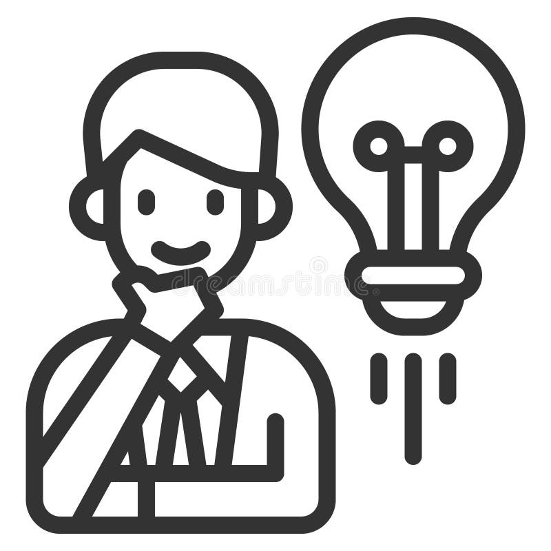 Design Thinking Icon Line Vector Illustration Stock Vector ...