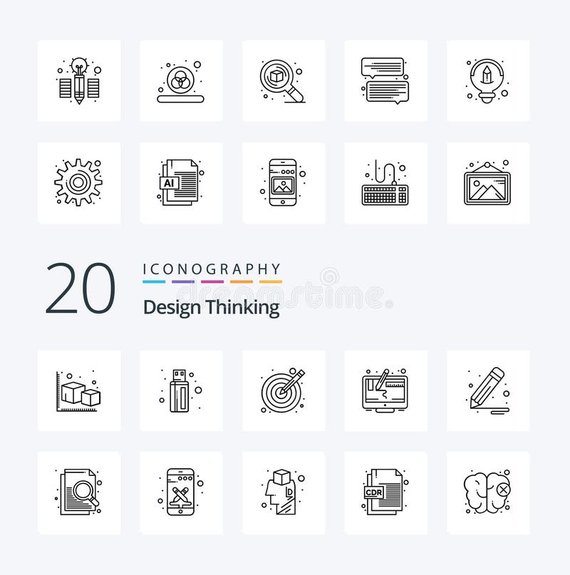 20 Design Thinking Line Icon Pack Like Design Screen Design Graphic ...