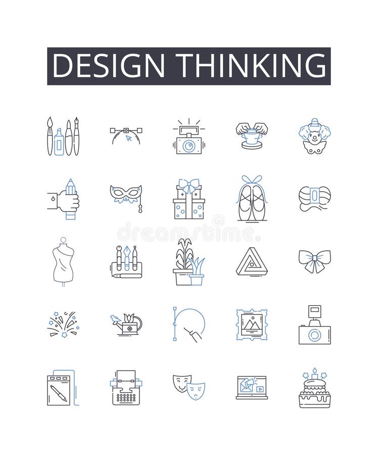 Design Thinking Line Icons Collection. Creative Process, Strategic ...