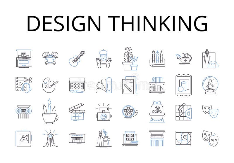 Design Thinking Line Icons Collection. Creative Process, Strategic ...