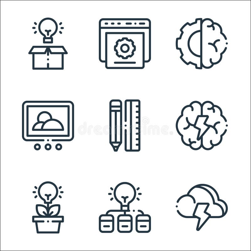 Vector Light Bulb and Brain Icon Stock Vector - Illustration of ...