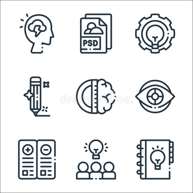 Vector Light Bulb and Brain Icon Stock Vector - Illustration of ...