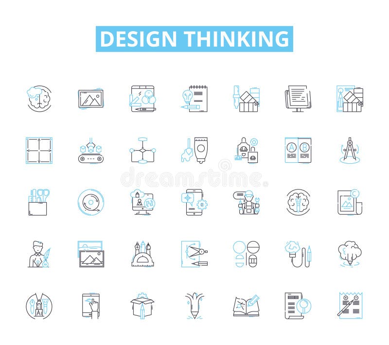 Design Thinking Linear Icons Set. Ideation, Prototyping, Empathy ...