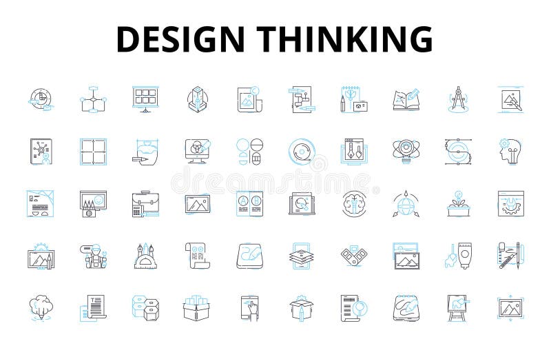 Design Thinking Linear Icons Set. Ideation, Prototyping, Empathy ...