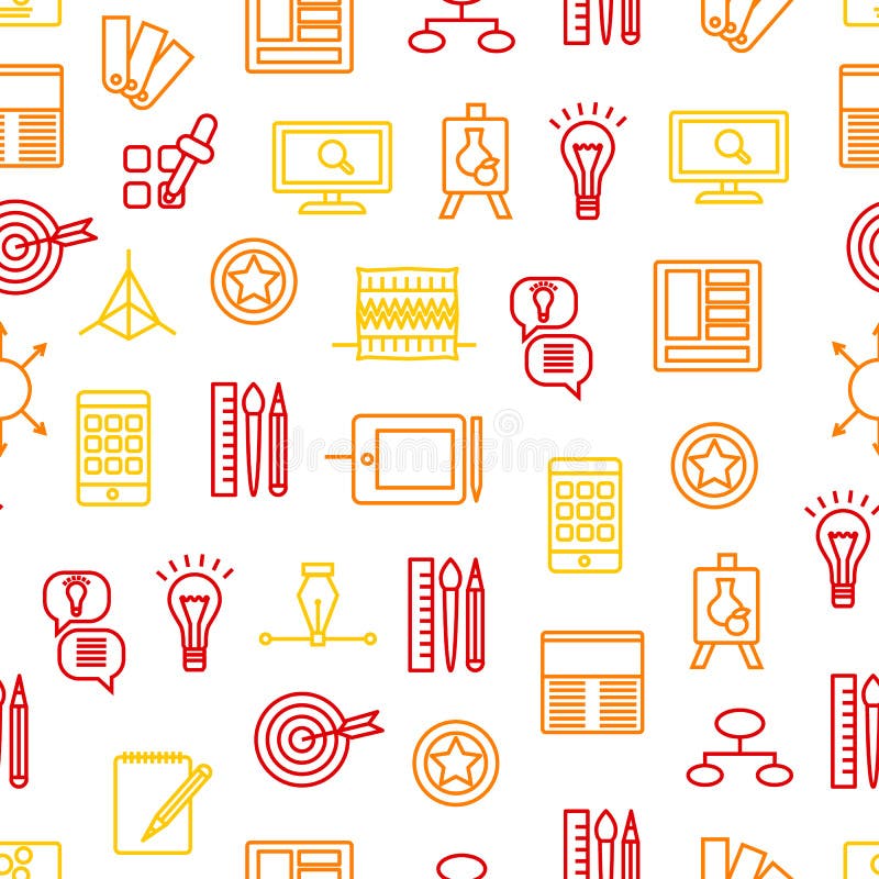 Design Thinking Signs Seamless Pattern Background. Vector Stock Vector ...