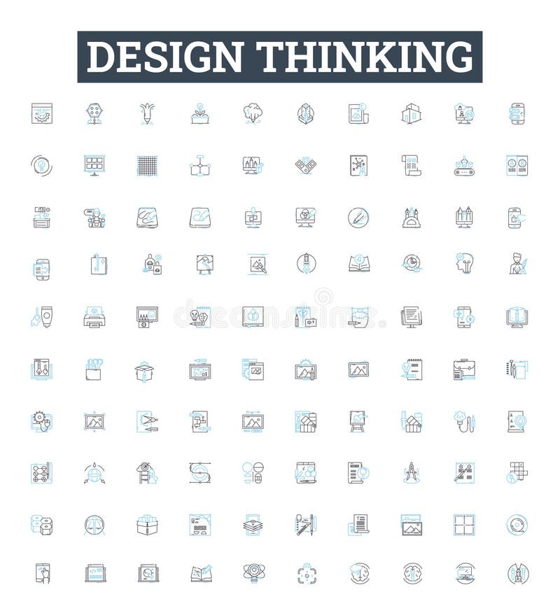 Design Thinking Vector Line Icons Set. Design, Thinking, Ideation ...