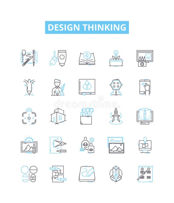 Design Thinking Vector Line Icons Set. Design, Thinking, Ideation ...