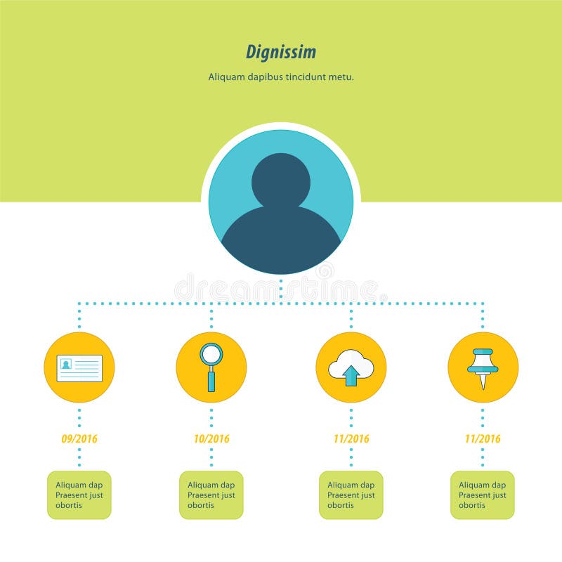 Design Timeline Infographic Green, Blue and Yellow Stock Illustration ...