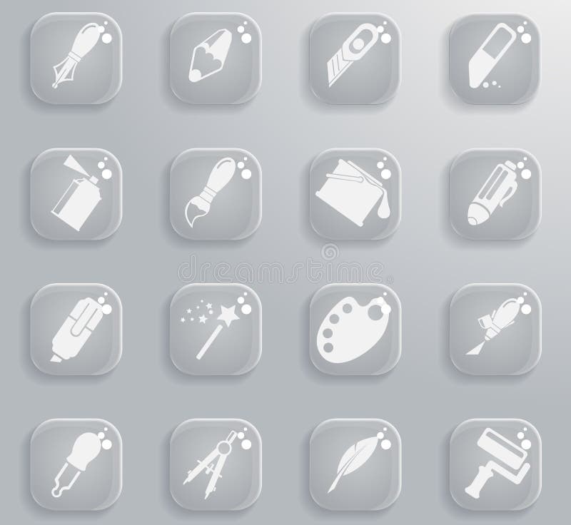 Design tools icon set stock illustration. Illustration of quill - 88652496