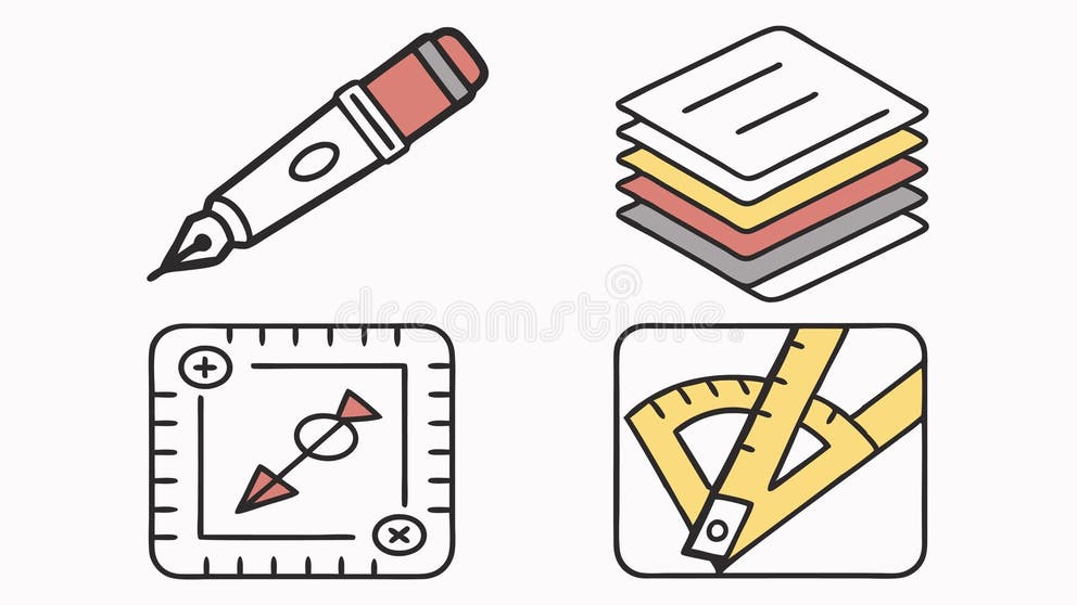 Design Tools Icons Pen Ruler and Graphic Design Symbols Collection ...