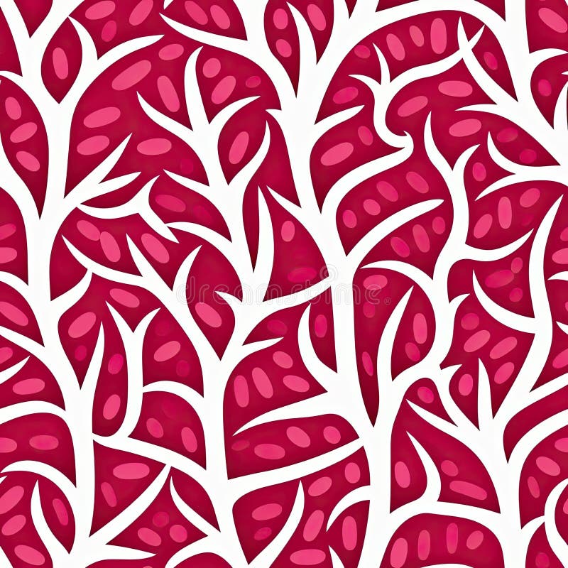 Design of Tree Branches on a Red Background with Repetitive Patterns ...